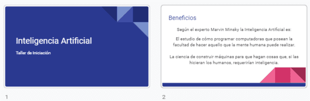 Elige un tema para tu presentación en Google Slides