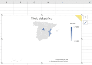 Crea un gráfico de Mapa con tus datos en Excel